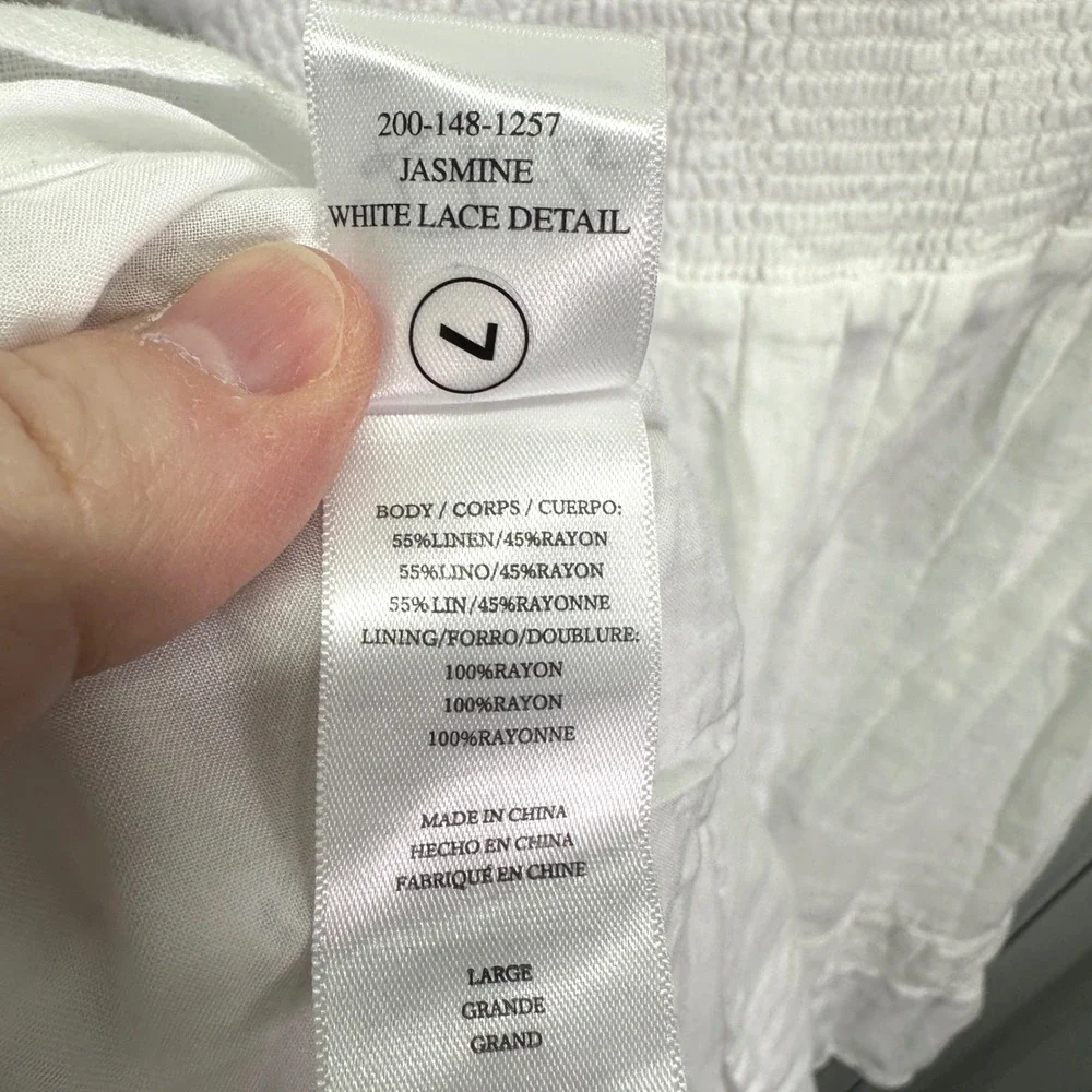 Rails | Dresses | Rails Jasmine White Linen Blend Dress Large Nwt Long ...